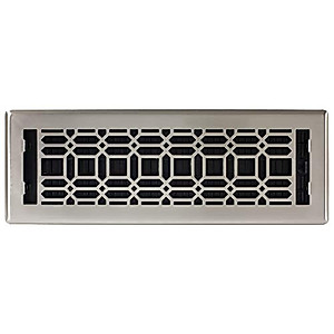 Decor Grates NGH414-NKL New Gothic Floor Register, 4 x 14 Inches, Plated Nickel