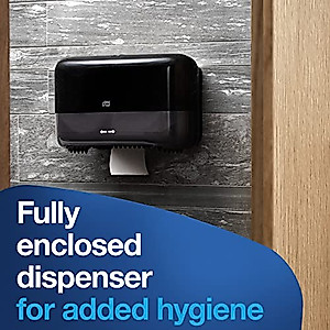 Tork Coreless Toilet Paper Dispenser Black, For Homes and Small Businesses, Fits T7 Dispensers