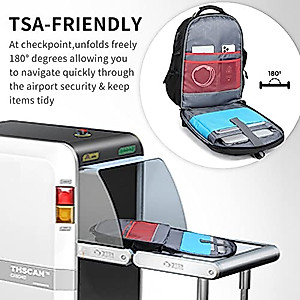 DUSLANG 50L Travel Laptop Backpack for Men Women, Water Resistant Carry on Backpack for Weekend Airline Approved for Business Work Backpack with USB Charging Port Fits 17 Inch Computer, Black