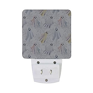 JSTEL Halloween Ghost Night Lights Plug into Wall Decorative Dusk to Dawn,Halloween Night Light Plug in,LED Nightlights for Bedroom Bathroom Kitchen Hallway Stairs