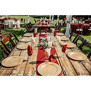 Ms Lovely Metallic Foil Charger Plates - Set of 6 - Made of Thick Plastic - Rose Gold