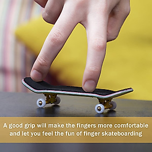 6 Pieces Fingerboard Foam Grip Tape Black Fingerboard Grip Tape Finger Skateboard Foam Tape Non Slip Finger Toy Skateboards Tape Stickers for Fingerboard Toys