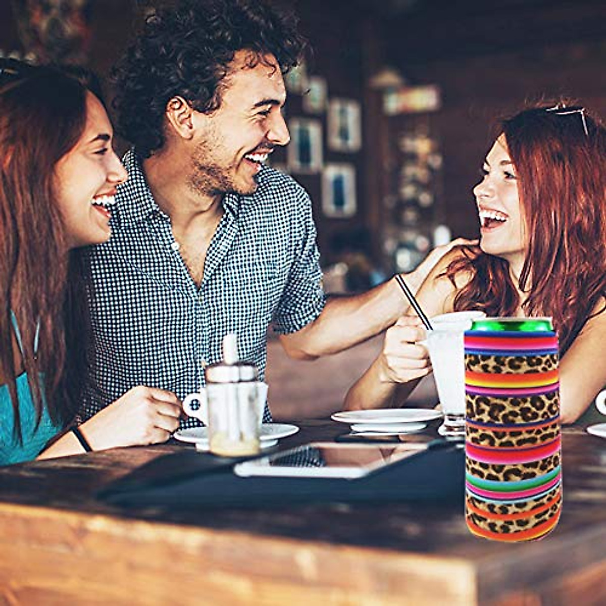 HaiMay 10 Pieces Slim Beer Can Sleeves /Cooler Covers Fit for 12oz Slim Energy Drink Beer Cans, Fashion Styles