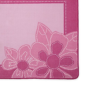 Delta Children Soft Kids Area Rug for Girls, (2.5 Foot X 4 Foot), Girls Foral, Pink, Girls Foral |Pink