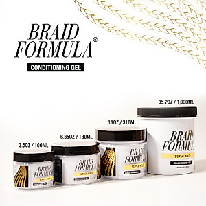 EBIN NEW YORK Braid Formula Conditioning Gel, Super Hold, 11 Oz | Great for Braiding, Twisting, Edges, No Residue, No Flaking, Strong Hold, High Shine, Smoothing with Clean, No Build-up