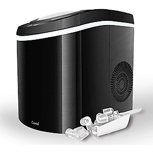 Countertop Ice Maker – 9 Ice Cubes Ready in 6 Mins - 26LBS/24Hrs, 2 Ice Sizes, LED Indicator Lights – Portable Ice Maker with Ice Scoop and Basket for Home Office Bar Party
