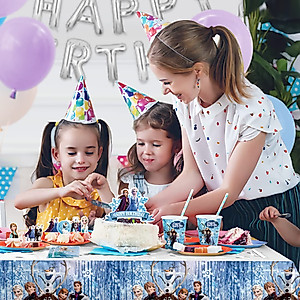 Frozen Party Decorations, Frozen Birthday Party Supplies, Winter Princess Party Decorations Includes Snowflake Balloons, Frozen Plates, Birthday Banner Balloons, Snowflake Birthday Decoration for Girls