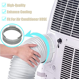 Air Conditioner Exhaust Hose Tube Connector Portable Exhaust Hose Duct Interface Adapter A/C AC Air Conditioner Exhaust Hose Coupler for Portable Mobile Air Conditioner Accessories ( Round)