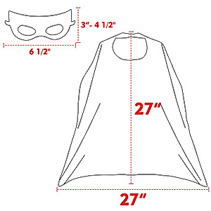 Zaleny Superhero Dress up Costumes 5 Double-Sided Design Satin Capes with 10 Felt Masks for Boys and Girls