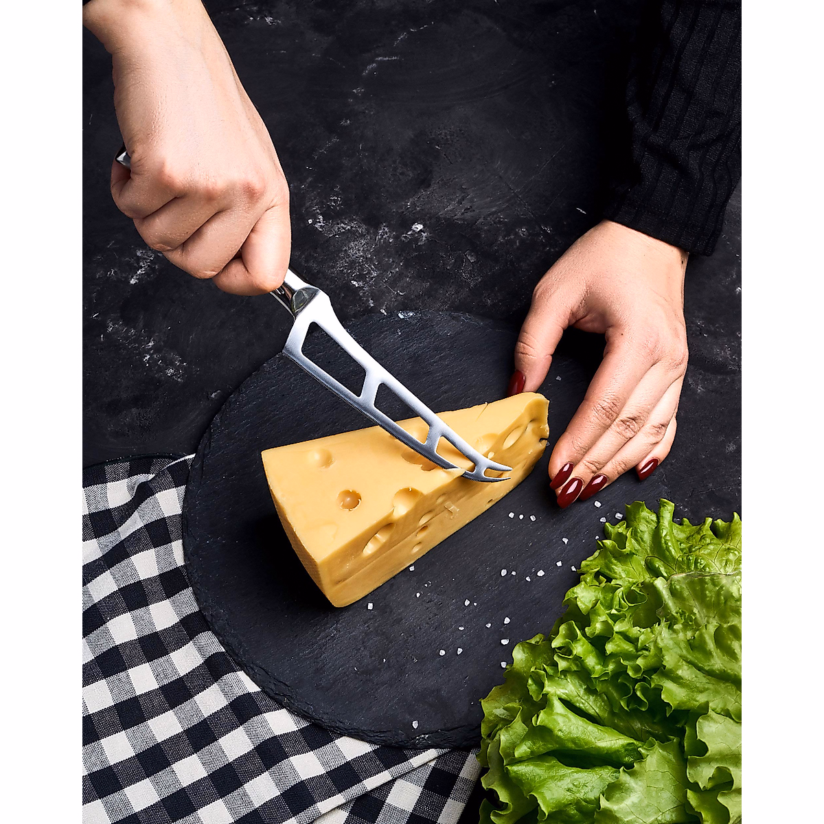 SAMURA BAMBOO Soft Cheese Knife 5.3''/135 mm - Premium Stainless Steel Blade, Ergonomic Handle for Effortless Slicing
