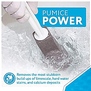 [2 Pack] Pumice Stone Toilet Bowl Cleaner with Extra Long Handle - Limescale Remover - Pumice Toilet Brush - Also Cleans BBQ Grills, Tiles, Tile Grout, & Swimming Pools by Impresa