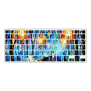 IVY Hard Shell Case with Keyboard Cover Case for MacBook Air 13 with M2 (Models: A2681) Oil Painting Case - E