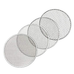 Practicool Garden Potting Mesh Sieve - Sifting Pan - Stainless Steel Riddle - Mix Soil Filter - with 4 Interchangeable Mesh Sizes - 3, 6 , 9, 12mm