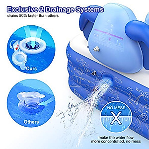 Hamdol Inflatable Swimming Pool, Kiddie Pool with Sprinkler, 99" X 72" X 22" Full-Sized Family Blow up Pool for Kids Toddlers Adults, Lounge Above Ground Pool for Backyard Indoor Outdoor for Age 3+