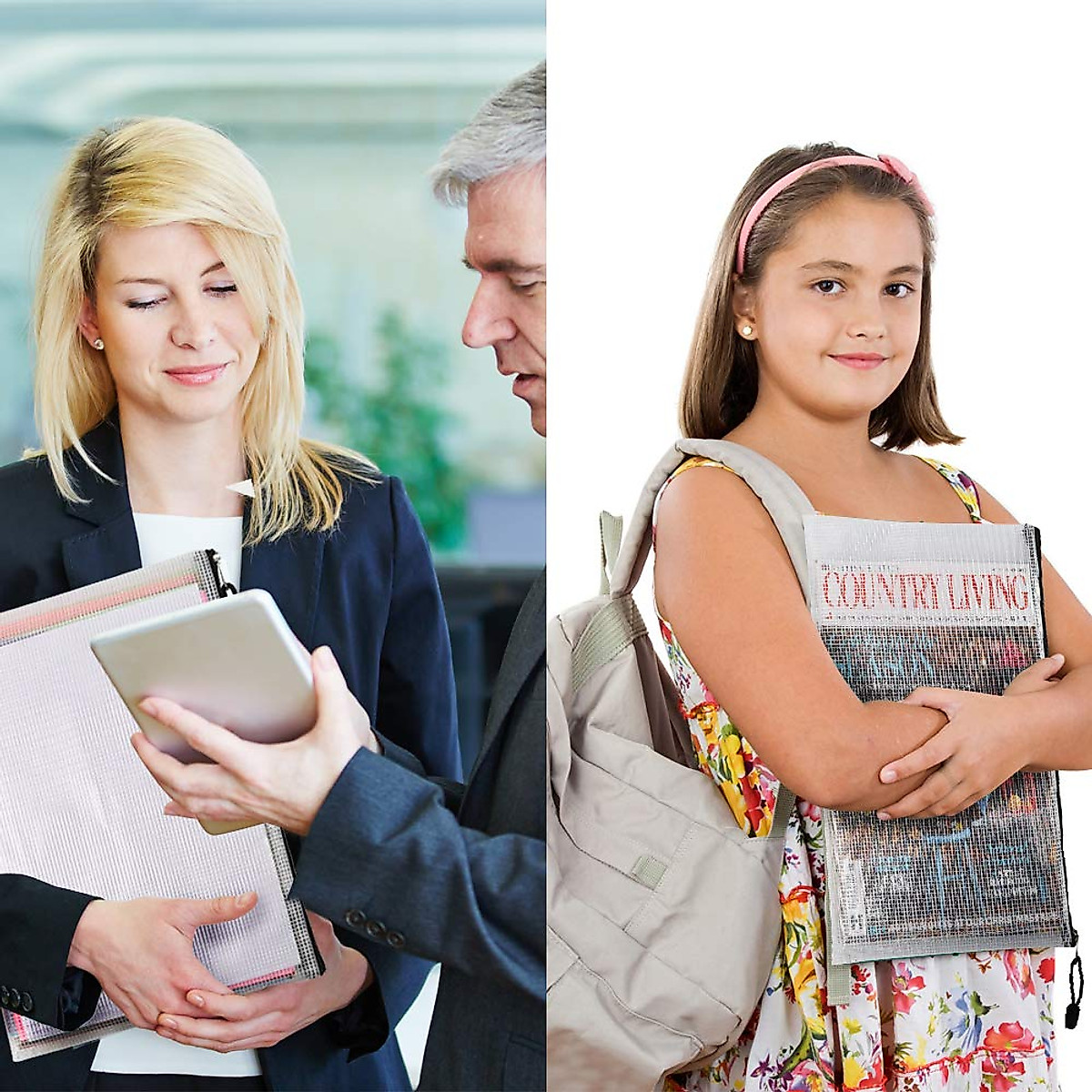 EOOUT 24pcs Mesh Zipper Pouch, Board Game Organizer, Storage Bags, Plastic Puzzle Bag for Organizing, Letter Size, A4 Size, for School Students Office Supplies