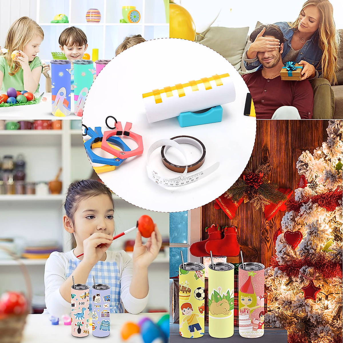 WAQONUY Pinch Perfect Tumbler Clamp Clip,Sublimation Tumblers Pinch,for 20 Oz Sublimation Blanks Tumblers Pinch Perfect Clamp for Sublimation Paper and Glass Supplies (Light Blue)