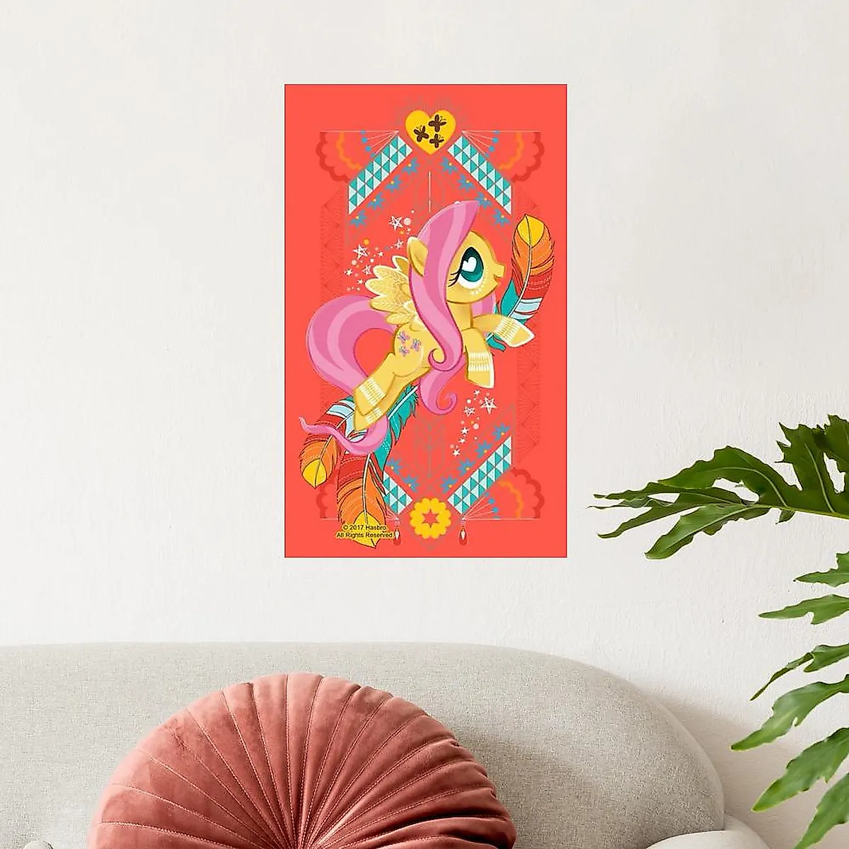 CafePress My Little Pony Fluttershy Feathers Wall Decal 20x12 Wall Decal, Vinyl Wall Peel, Reusable Wall Cling