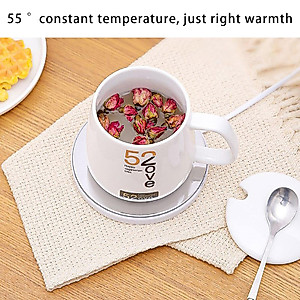 55° Thermostatic Coffee Mug Warmer for Desk - Smart Gravity-iIduction Auto On/Off Coffee Cup Warmer Cup Heater for Office, Suit for All Kinds of Mug - Gifts Coffee Lovers for Women Man