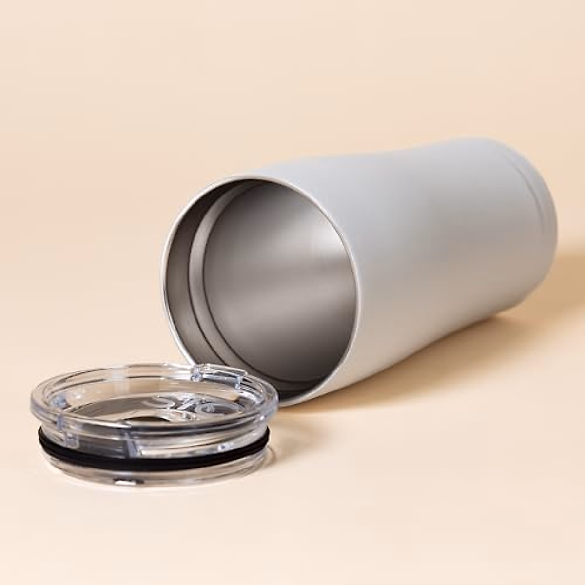 Seriously Ice Cold SIC 20 Oz. Double Wall Vacuum Insulated 18/8 Stainless Steel Travel Tumbler Mug | Powder Coated with Splash Proof BPA Free Lid | Coffee, Tea, Wine, and Cocktails (Ice White)