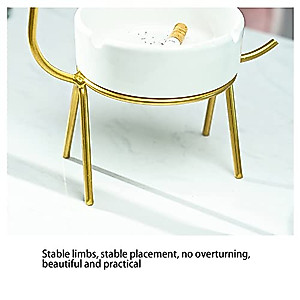 Ashtrays, Metal Deer Ashtray Holder for Smokers, Ceramic Ashtray for Cigarettes, Fashion Ash Tray for Home Office, Smoking Ashtray for Indoor and Outdoor Use