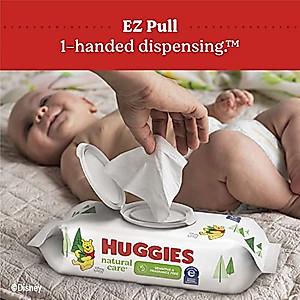 Huggies Natural Care Sensitive Baby Wipes, Unscented, Hypoallergenic, 99% Purified Water, 10 Flip-Top Packs (560 Wipes Total)