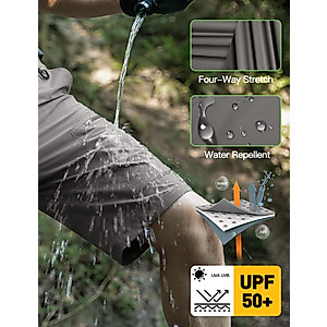 FREE SOLDIER Men's Lightweight Breathable Quick Dry Tactical Shorts Hiking Cargo Shorts Nylon Spandex(Gray 38Wx12L)