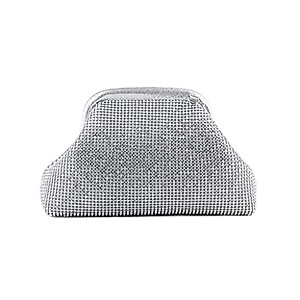 WETYG Hobos Design Rhinestones Women Evening Bags Golden Soft Rhinestones Clutches Party Diamonds Shoulder Handbags (Color : E, Size