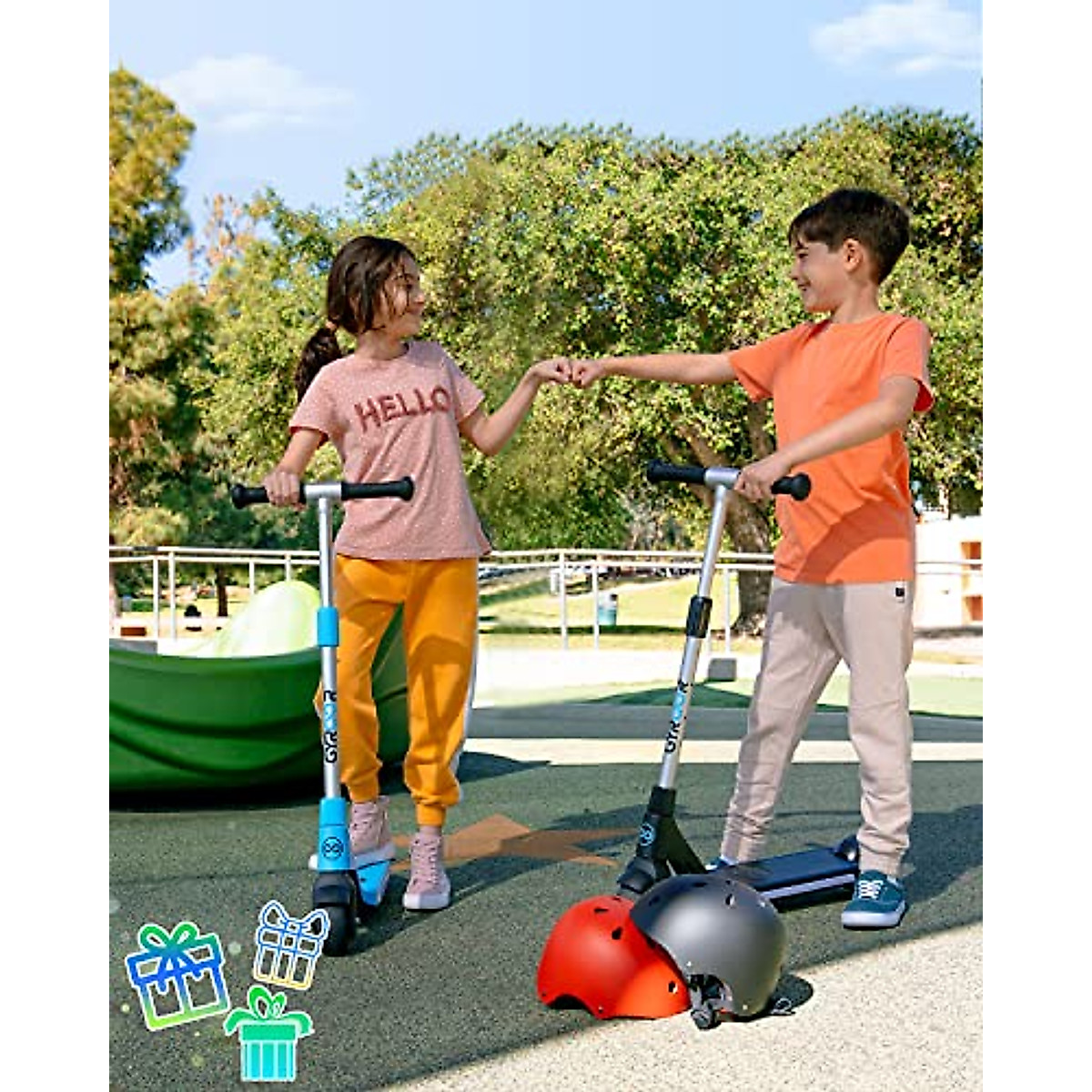 Gyroor Electric Scooter for Kids, Teens, Boys and Girls with Lightweight and Adjustable Handlebar, H30 Kids Electric Scooter with Rechargeable Battery, 6 MPH Limit-Best Gift for Kids!-Black