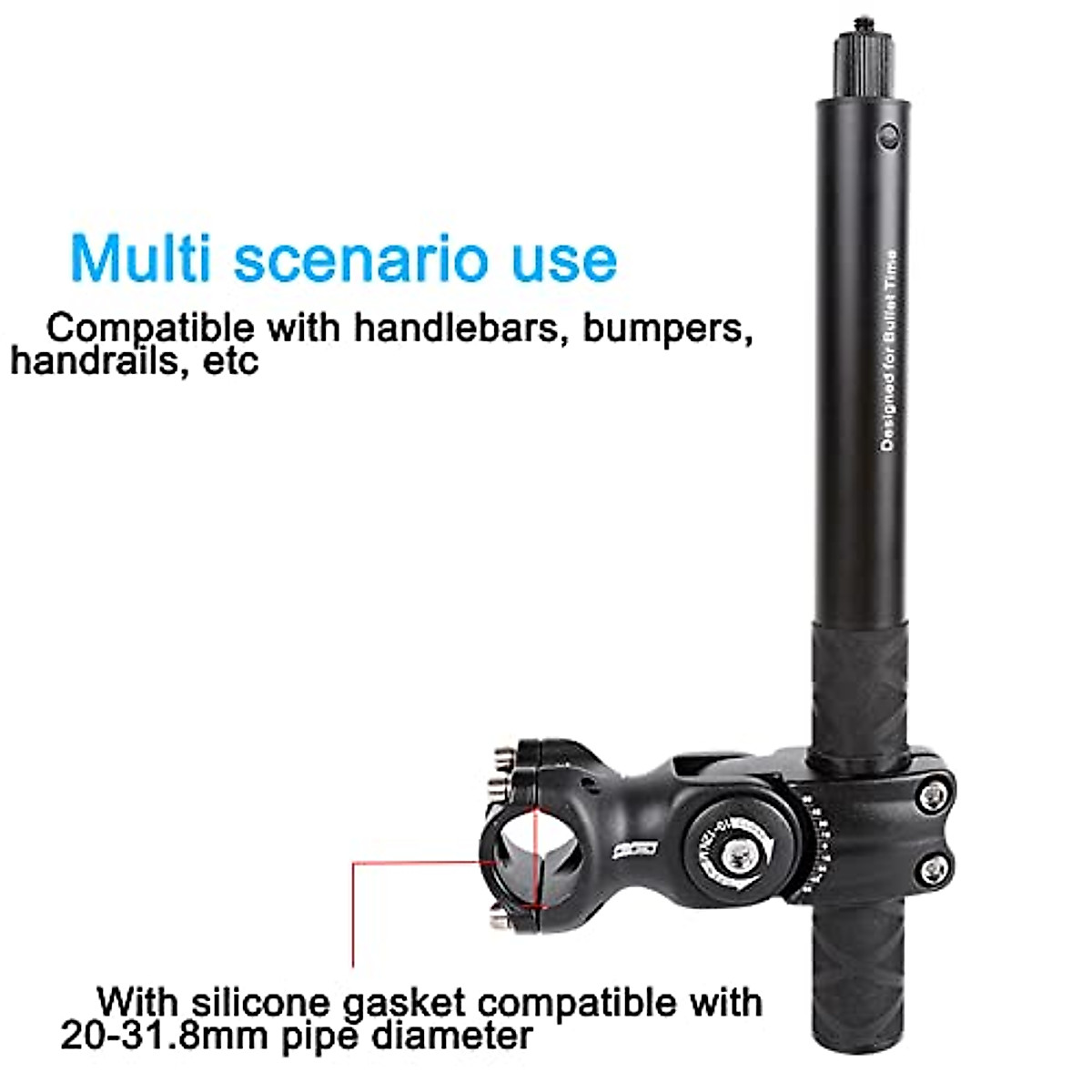 Third Person Perspective Handlebar Mount +114CM Invisible Selfie Stick for Bike Motorcycle Ride Tracking Shooting for Insta360 ONE X3,X2,X,RS,R 360 Camera