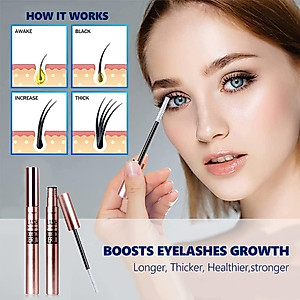 Eyelash Growth Serum,Eyelash Growth Enhancer Longer Fuller Thicker Lashes Eyelash Enhancer for Long,Luscious Lashes and Eyebrows