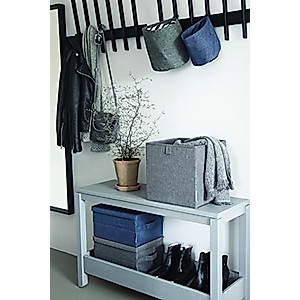 Bigso Soft Multi Purpose Foldable Cube Storage Box | Collapsible Fabric Storage Cube for Storage on Shelves | Polyester Fabric Foldable Storage Cube Organizer for Closets | 12.4’’x12.4’’x12.4’’ | Grey