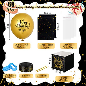 Sumind Pull Money Balloon Box for Cash Birthday Funny Pull Money Balloon Surprise Kit Money Pull out Gift Box Balloon Holder Birthday Surprise Gifts for Women Mother Girlfriend Wife (Classic Style)