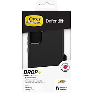 OtterBox Defender Case for Samsung Galaxy S22, Shockproof, Drop Proof, Ultra-Rugged, Protective Case, 4X Tested to Military Standard, Black