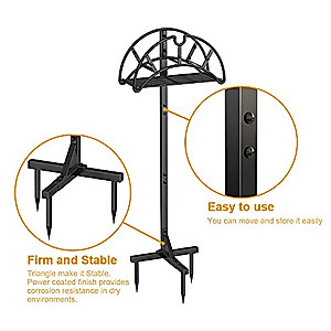 Coonoor Garden Hose Holder Hanger Water Hose Organizer Stand with Layer of Storage, Black