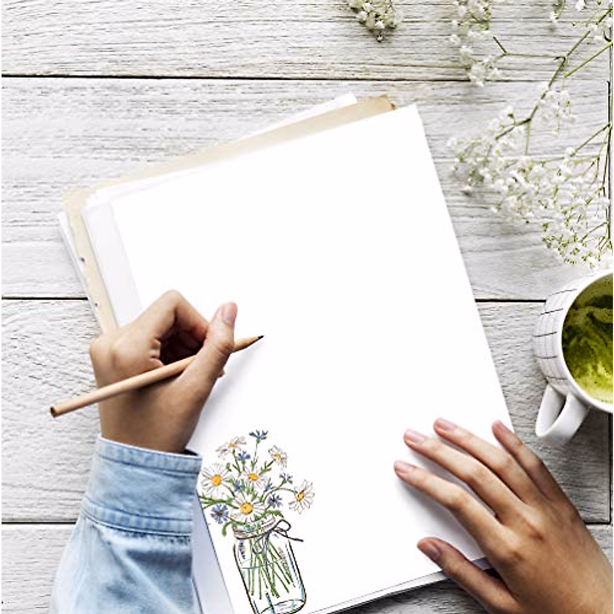 SamuelIStamper Great Papers! Mason Daisies Letterhead Stationery, 8.5" x 11", 80 count, Inkjet and Laser Printer Compatible (2020147)"