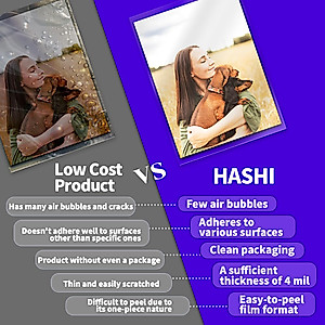 No Heat Laminating Sheets Self Sealing 8.5 x 11 Inch, 25 Pack, 4mil Thickness, Transparent, No Machine Self Adhesive Laminating Sheets, Protect documents and Photos [Letter Size] by HA SHI