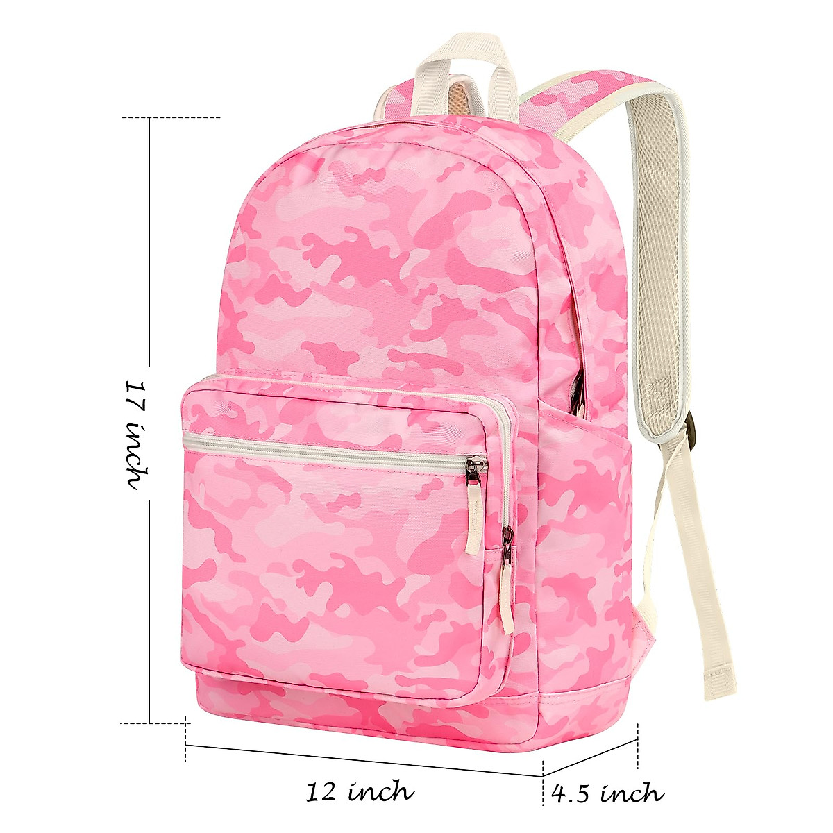 Choco Mocha Pink Camo Backpack for Girls Travel School Backpack 17 Inch