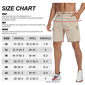 Flewolch Men's Hiking Shorts Quick Dry Outdoor Travel Cargo Shorts with Multi Pocket Gray 32