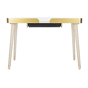 Safavieh Home Office Parker Modern White Washed and Gold 1-drawer Desk
