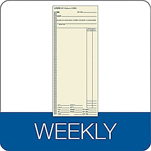 TOPS 1261 Acroprint/Amano/Cincinnati/Lathem Time Card, Weekly, 3 3/8 x 8 1/4 (Box of 500) , Manila