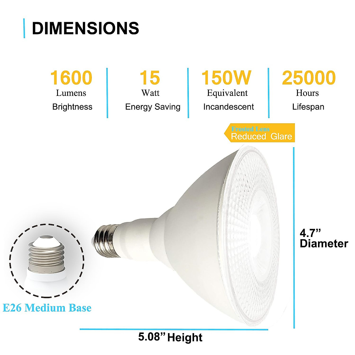 Youtime Par38 Flood Light Bulbs Outdoor/Indoor,15W(150W Equivalent) LED Bulb Waterproof Spot Light Bulb, Dimmable led Flood Light,3000k Soft White, E26 Base, UL Listed, 2Pack