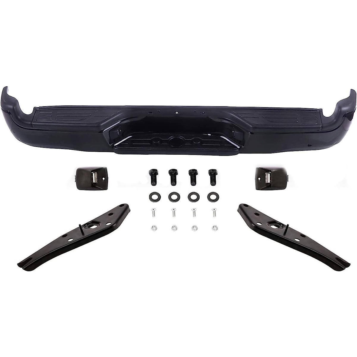 New Rear Step Bumper, Face Bar And Pad, w/Pad Provision, w/Mounting Bracket, Powdercoated Black, w/o SR5 Pkg Comaptible For Toyota Tacoma 2005-2015 TO1103114 5215104051-PFM