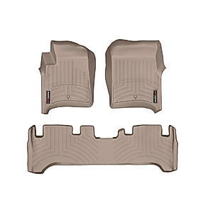 WeatherTech Custom Fit FloorLiners for Land Cruiser, LX - 1st & 2nd Row (45533-1-2), Tan