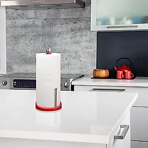 Blue Donuts Enamel Coated Steel Paper Towel Holder (Red)