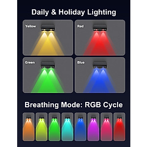 Roopure Solar Motion Lights Outdoor 2 Pack + 4 Pack Solar Paito Lights Colorful for Yard Post Wall Step Stair