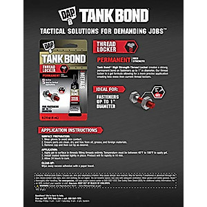 TankBond DAP INC 7079800166 High Strength Thread Locker, Red, 2 Ounces.2 Oz