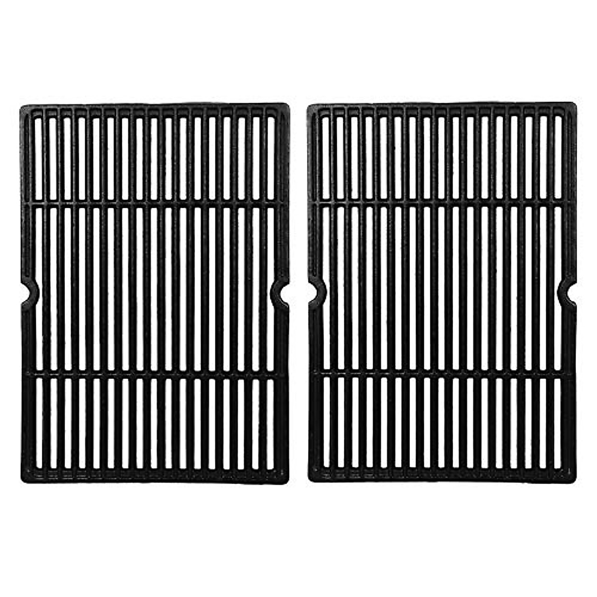 GGC 18 1/4 Inch Grid Grate Replacement for Charbroil, Coleman, Kenmore, Master Forge, Thermos, Uniflame, Master Forge and Others, 2 PCS Porcelain Coated Cast Iron Cooking Grid (18 1/4 x 13 1/8)