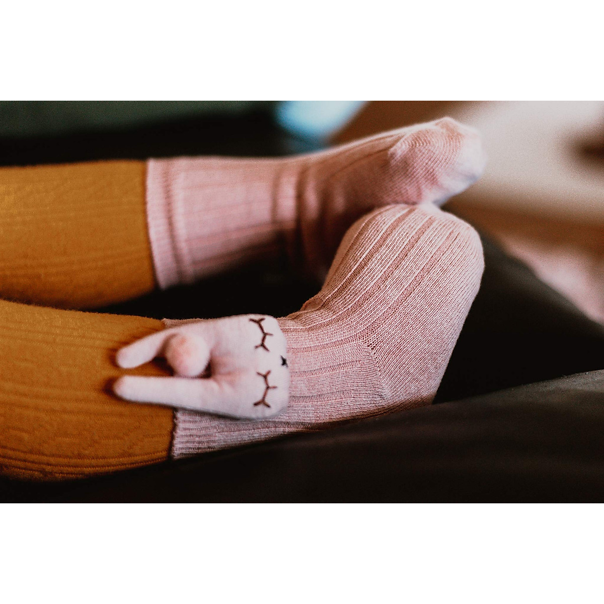 Generic Girls 3D animals socks - Set of 4 cute pairs of socks - warm and comfortable socks - adorable socks - (1-3 years), Pink, Medium