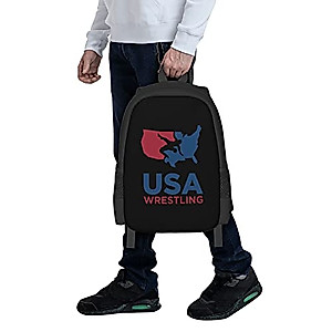 Usa Wrestling Big Capacity Travel Hiking Backpack For Girls Boys, Travel Laptop Backpack