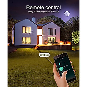 GHome Smart Outdoor Plug, Wi-Fi Smart Outlet Compatible with Alexa and Google Assistant, Remote Control Timer Schedule IPX4 Weatherproof Light Plug, No Hub Required, black